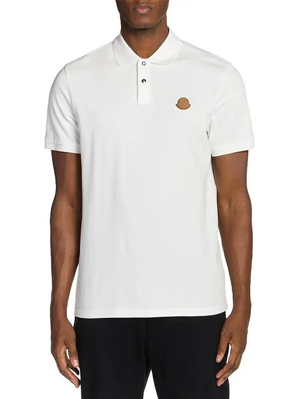 Moncler Short Sleeve Logo Polo Shirt - White