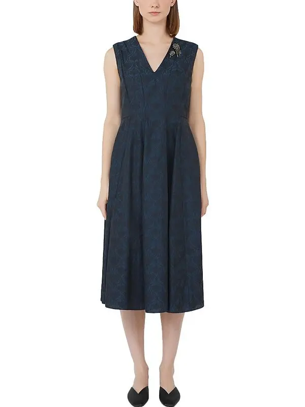 Max Mara Lauren Fit And Flare Dress - Midnightbl