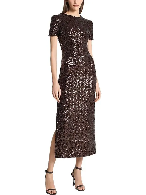 Michael Kors Sequin T-shirt Dress - Chocolate