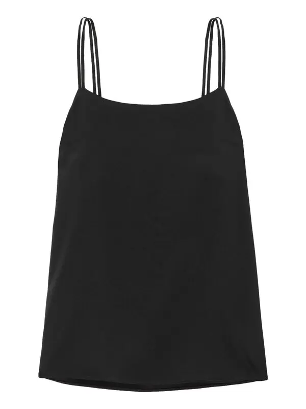 Max Mara Kansas Silk-blend Crepe Top - Black