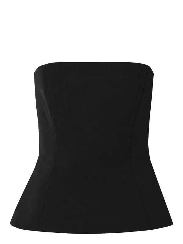 JEAN PAUL GAULTIER Strapless Paneled Twill Bustier Top - Black