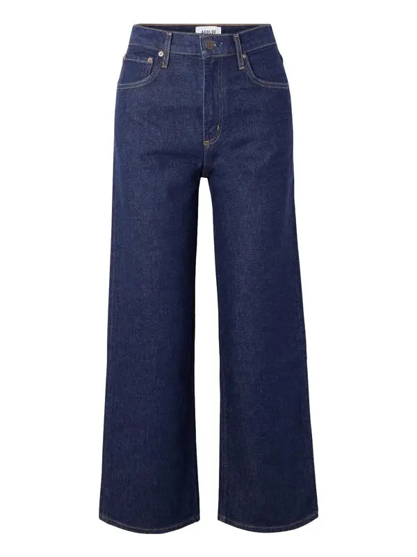 AGOLDE Ren Cropped High-rise Wide-leg Jeans - Blue