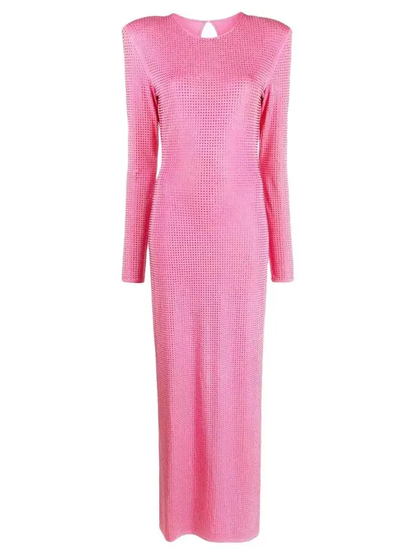 ROTATE BY BIRGER CHRISTENSEN Crystal-embellished Open-back Gown - Pink