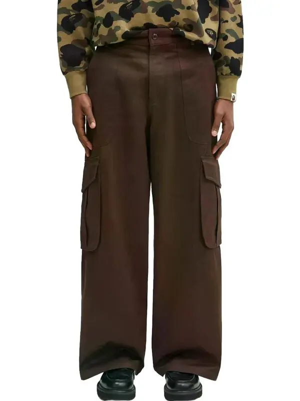 Kenzo Cotton Cargo Trousers - Brown