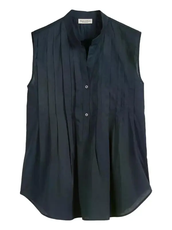 Marc O'polo Pleated Sleeveless Blouse - Blue