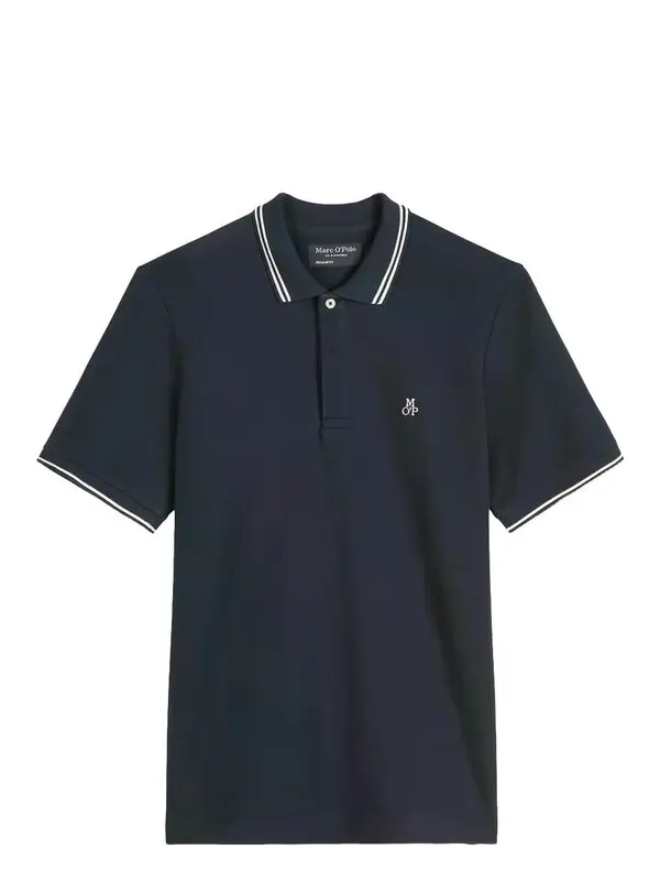 Marc O'polo Striped-collar Polo Shirt - Blue