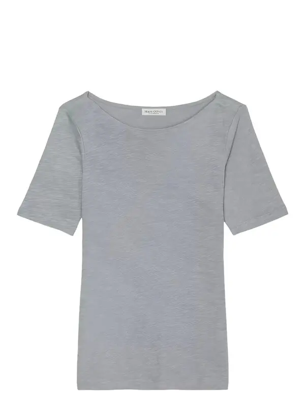 Marc O'polo Boat-neck Short-sleeve T-shirt - Grey