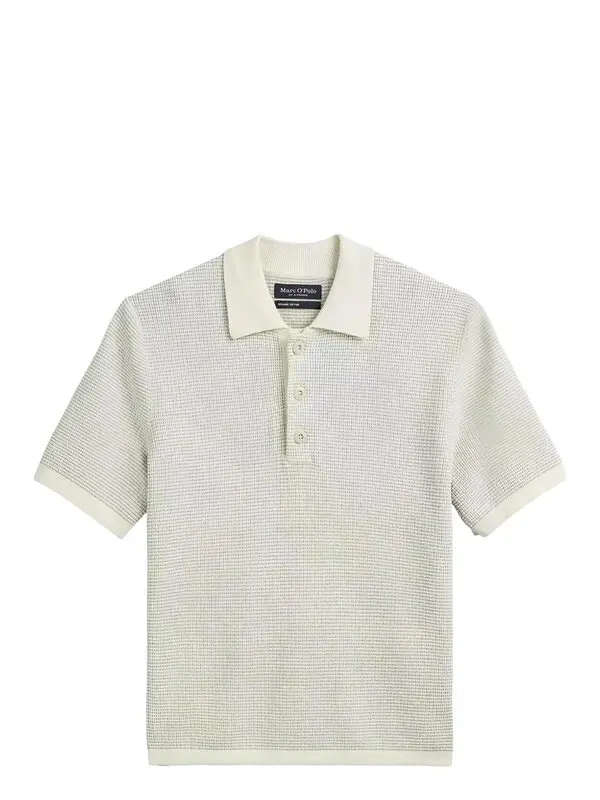 Marc O'polo Textured Short-sleeve Polo Shirt - Neutrals
