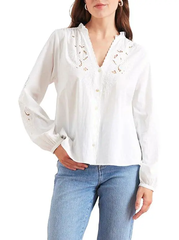 PANEROS CLOTHING Camilla Embroidered Blouse - Off White