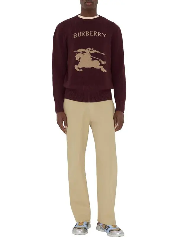 Burberry Equestrian Knight Wool Cashmere Sweater - Box Red