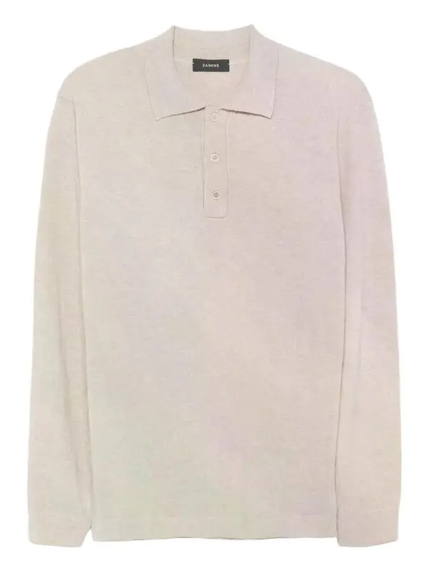 ZANONE Marl-knit Polo Shirt - Neutrals