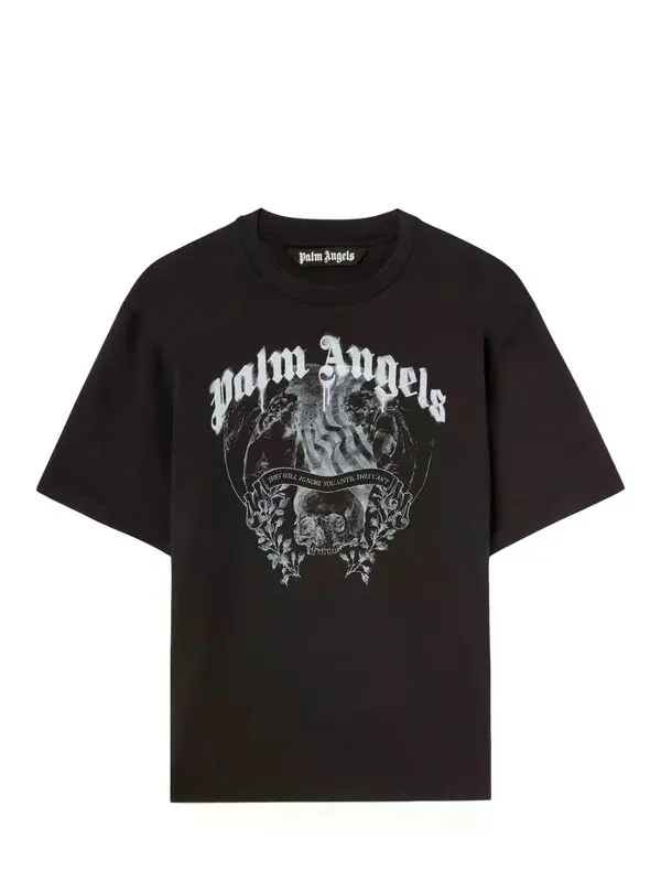 Palm Angels Statement Pencil Cotton T-shirt - Black