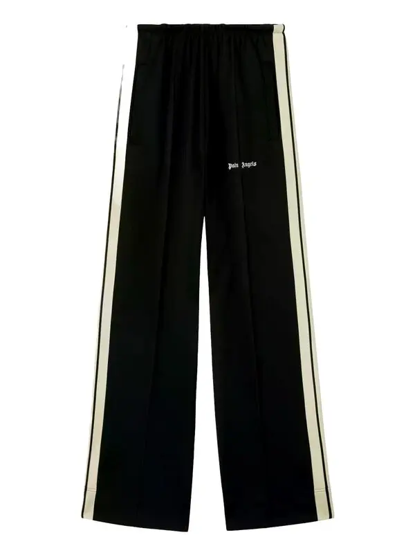 Palm Angels Logo-embroidered Wide-leg Track Pants - Black
