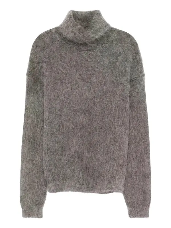 Saint Laurent Brushed Mohair-blend Sweater - Grey