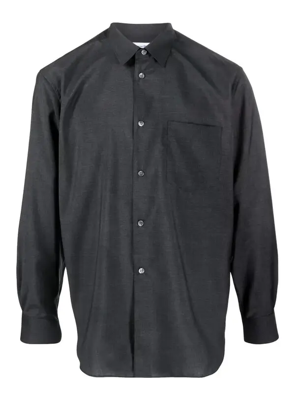 Comme Des Garçons Long-sleeve Wool Shirt - Grey