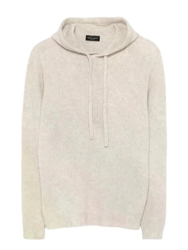 ROBERTO COLLINA Marl-knit Hoodie - Neutrals