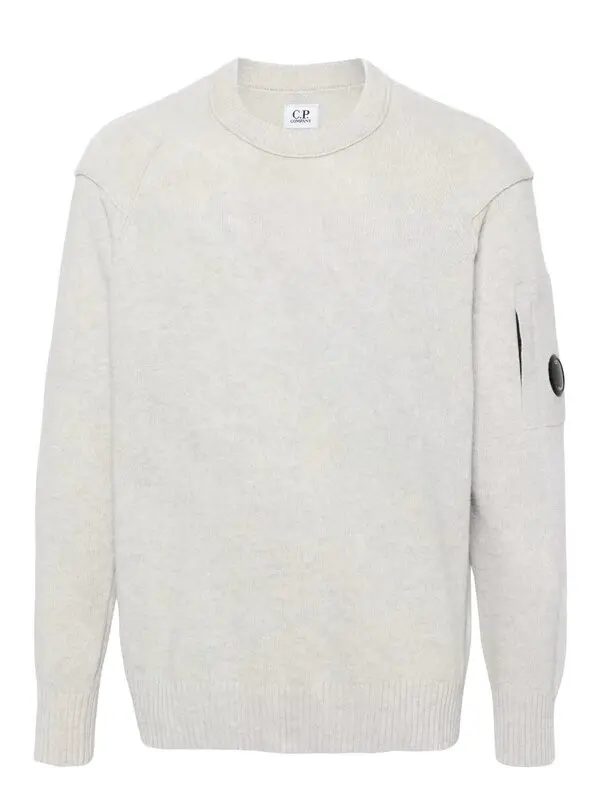C.P. COMPANY Lens-detailed Crewneck Sweater - Grey
