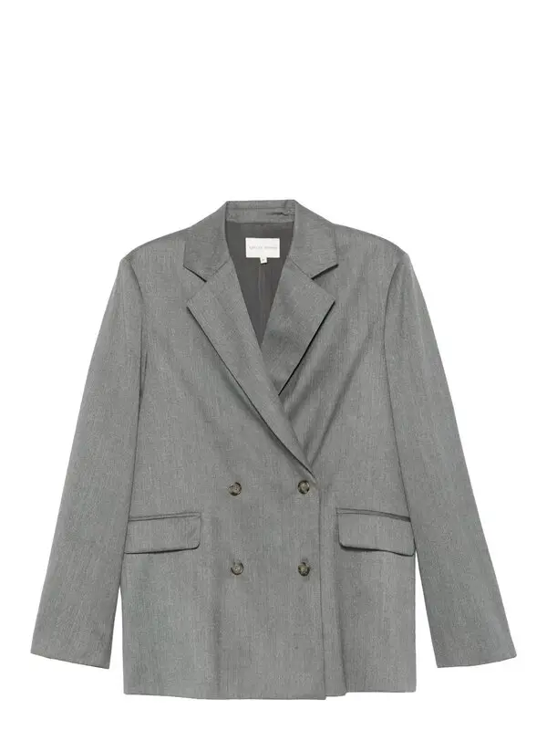Loulou De Saison Tailored Double-breasted Twill Blazer - Grey