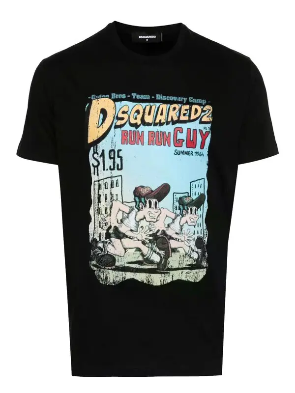 Dsquared2 Graphic-print Cotton T-shirt - Black