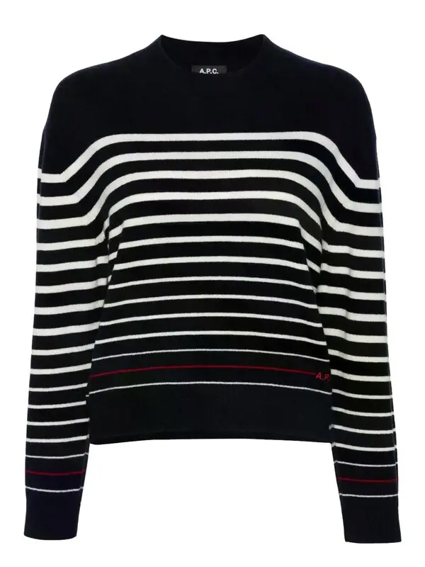 A.p.c. Striped Wool Sweater - Blue