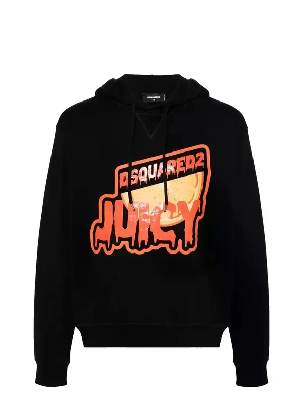 Dsquared2 Logo-print Cotton Hoodie - Black