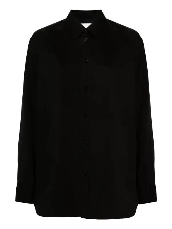 JIL SANDER Long-sleeve Wool Shirt - Black