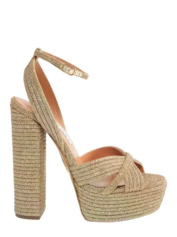 AQUAZZURA 140mm Sundance Platform Sandals - Neutrals