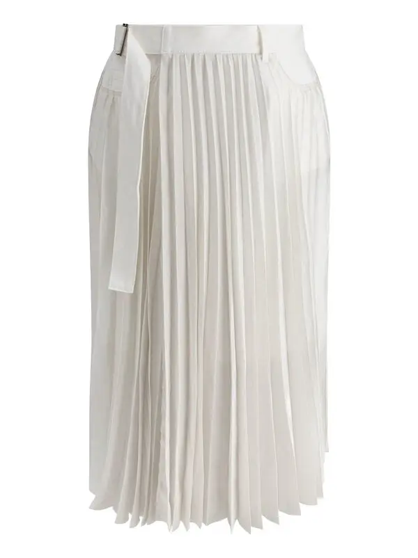 Sacai Pleated Skirt - White