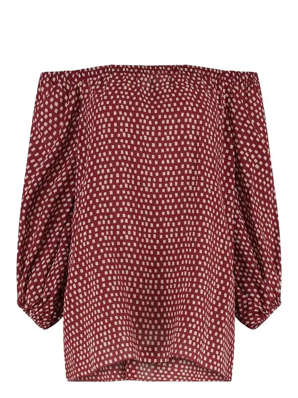 MARINELLA PICCINNO Silk Polka-dot Blouse - Red