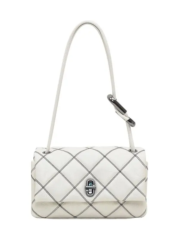 Marc Jacobs Double Quilted Leather Shoulder Bag - White