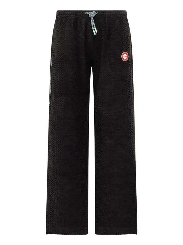 Casablanca Towelling Jacquard Terry Pants - Black