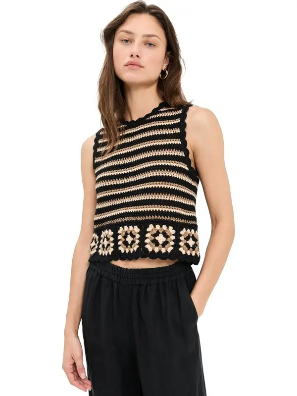 Rails Hazel Crochet Knit Top - Milos Crochet