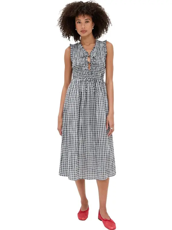 Rails Adine Seersucker Midi Dress - Ash Seersucker