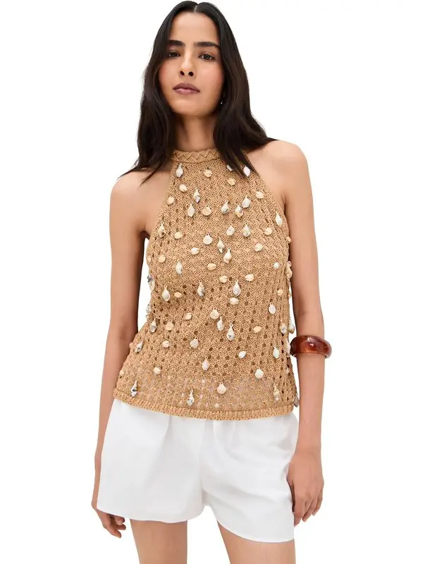 SIMONMILLER Bahi Crochet Top - Natural