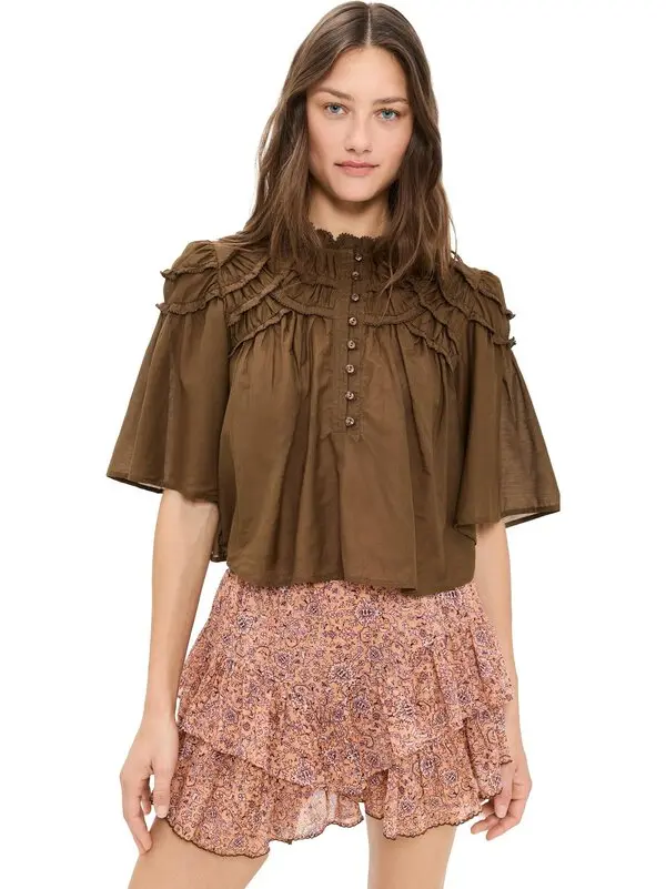 Isabel Marant Carmen Blouse - Dark Khaki