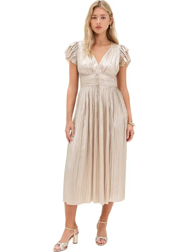 Ulla Johnson Patrice Flutter Sleeve Midi Dress - Opal