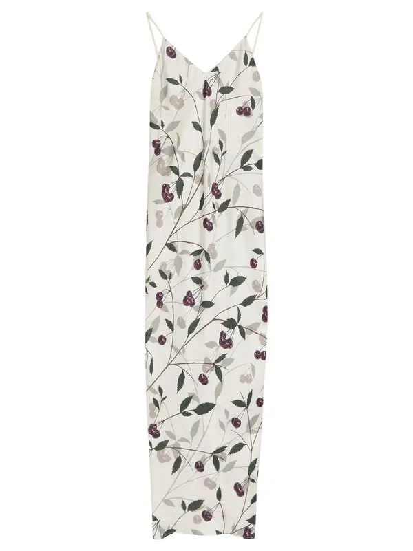 Stella McCartney Cherry-print Silk Maxi Dress - Cream