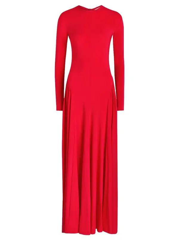 Tove Orea Gathered Stretch-jersey Maxi Dress - Red