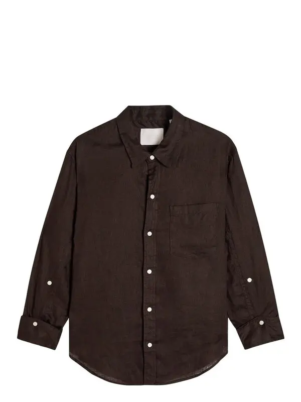 Citizens Of Humanity Kayla Shrunken Linen Shirt - Brown