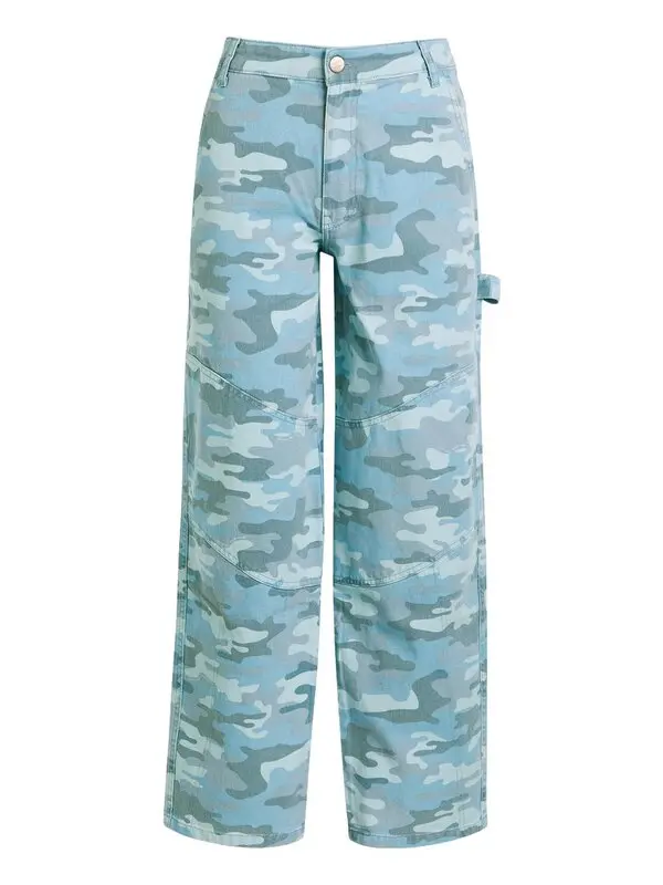 DAMSON MADDER Drew Camouflage Straight-leg Jeans - Blue
