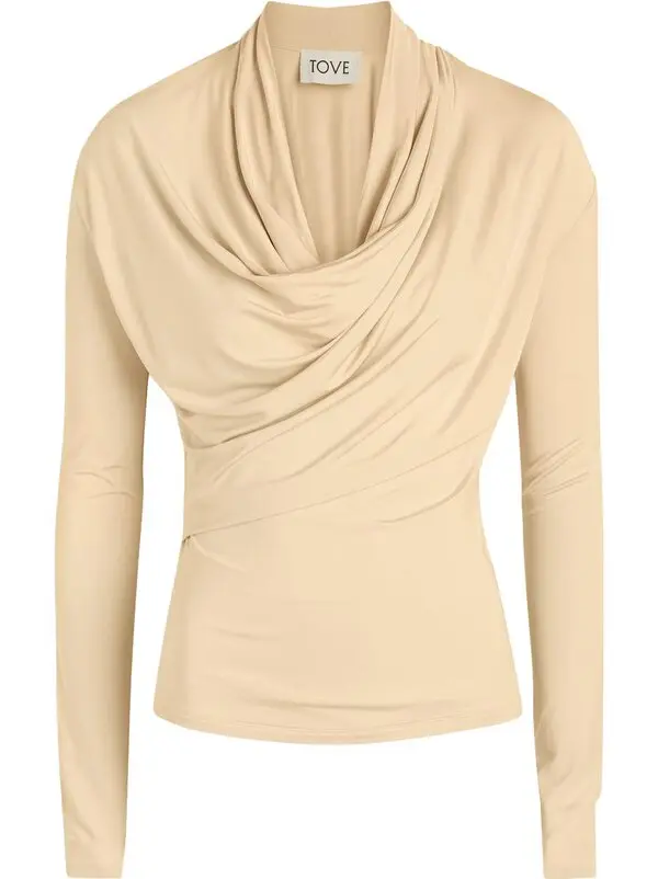 Tove Fina Draped Stretch-jersey Top - Cream
