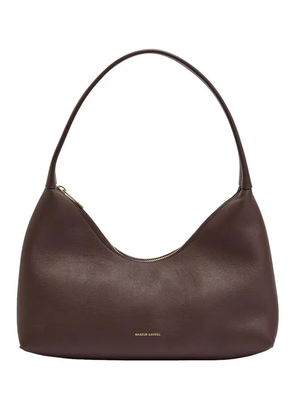 MANSUR GAVRIEL Candy Baguette Leather Shoulder Bag - Chocolate