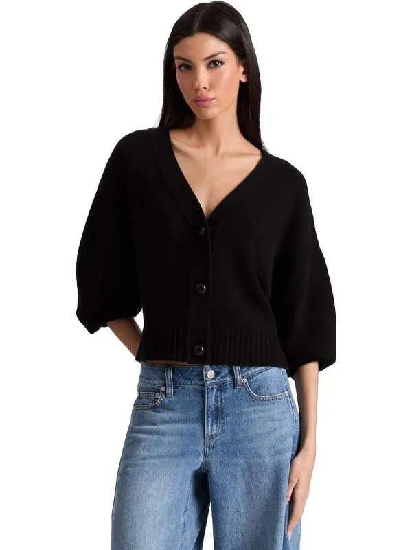 Alice + Olivia Atticus Cashmere Cardigan - Black