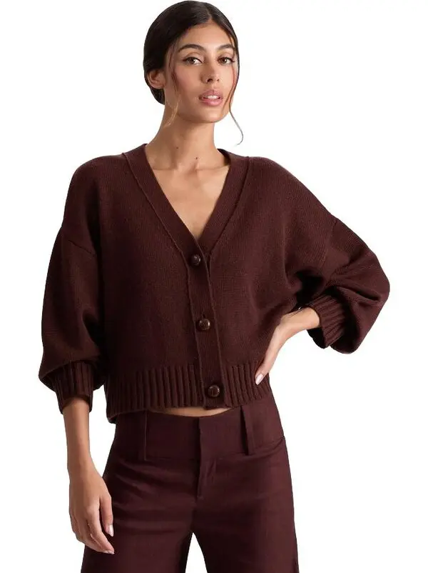 Alice + Olivia Atticus Cashmere Cardigan - Brown