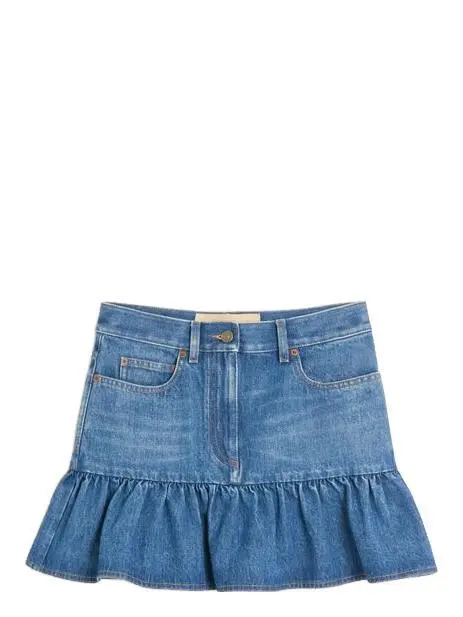 Valentino Garavani Mini Denim Skirt - Blue