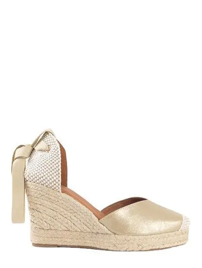 MENINA STEP Jimena High Laces Wedges - Gold