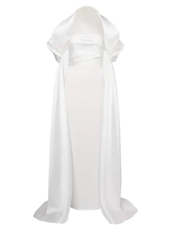 Solace London Vera Satin Bustier Gown - White