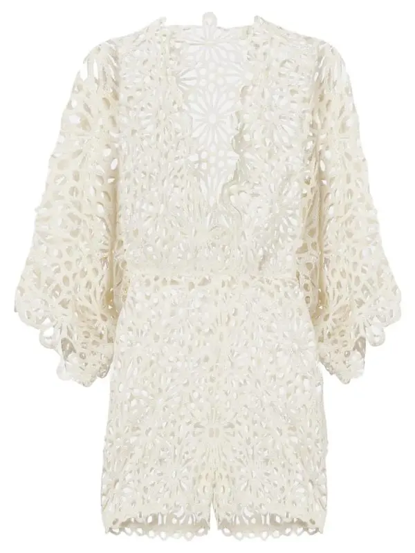 Norma Kamali Crochet Cotton-blend Minidress - White