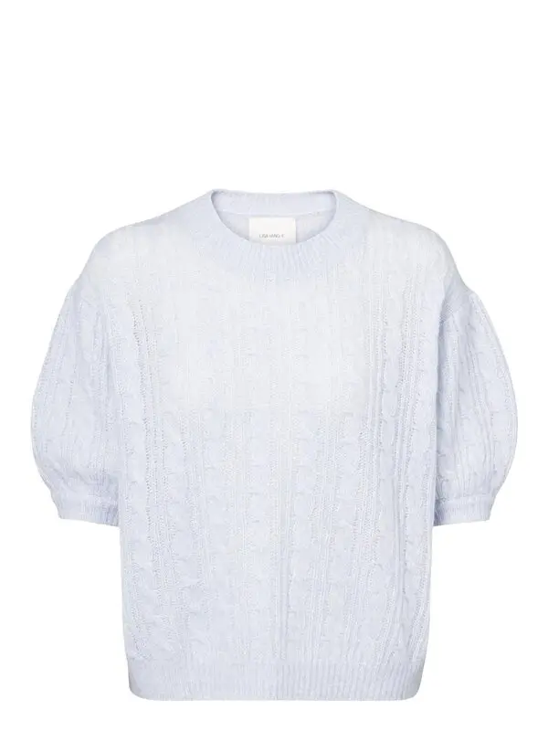 LISA YANG Kenzie Cable-knit Cashmere And Silk Sweater - Blue