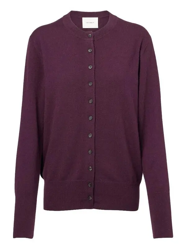 LISA YANG Nellia Cashmere Cardigan - Purple